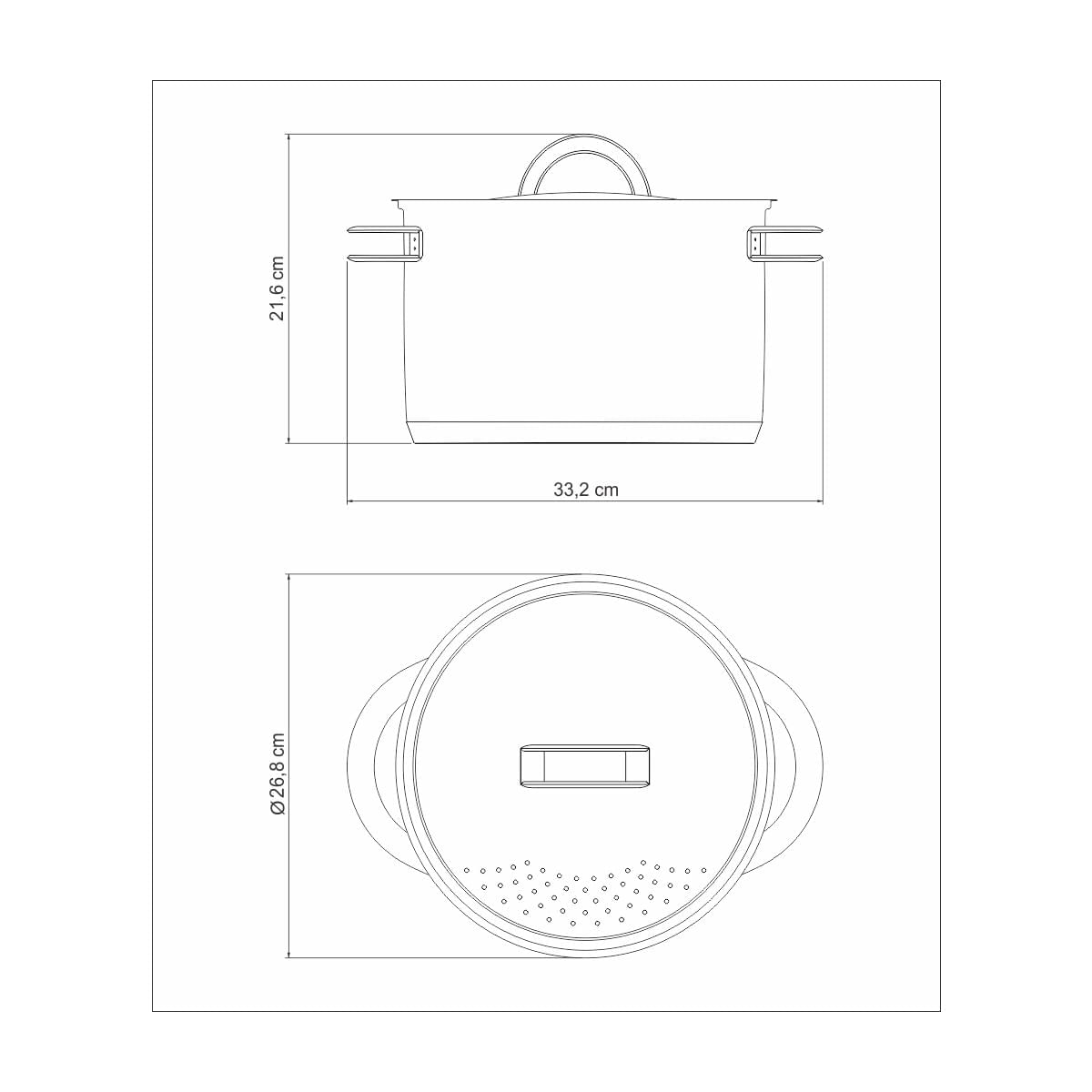 Olla para Spaghetti Solar con Fondo Triple Acero Inox. 24 cm